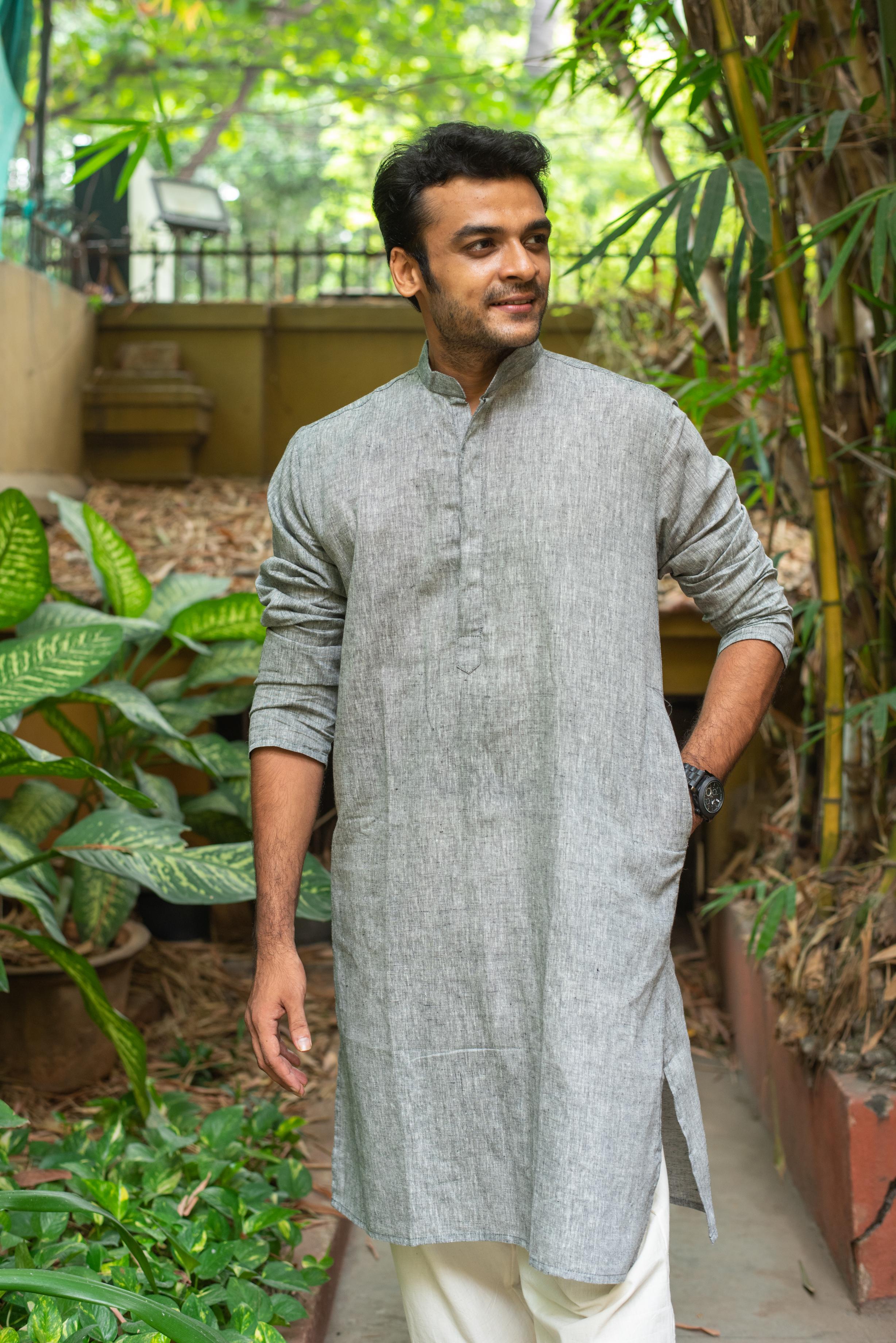 Men Long Kurta Full-Sleeve – Kalpa Druma